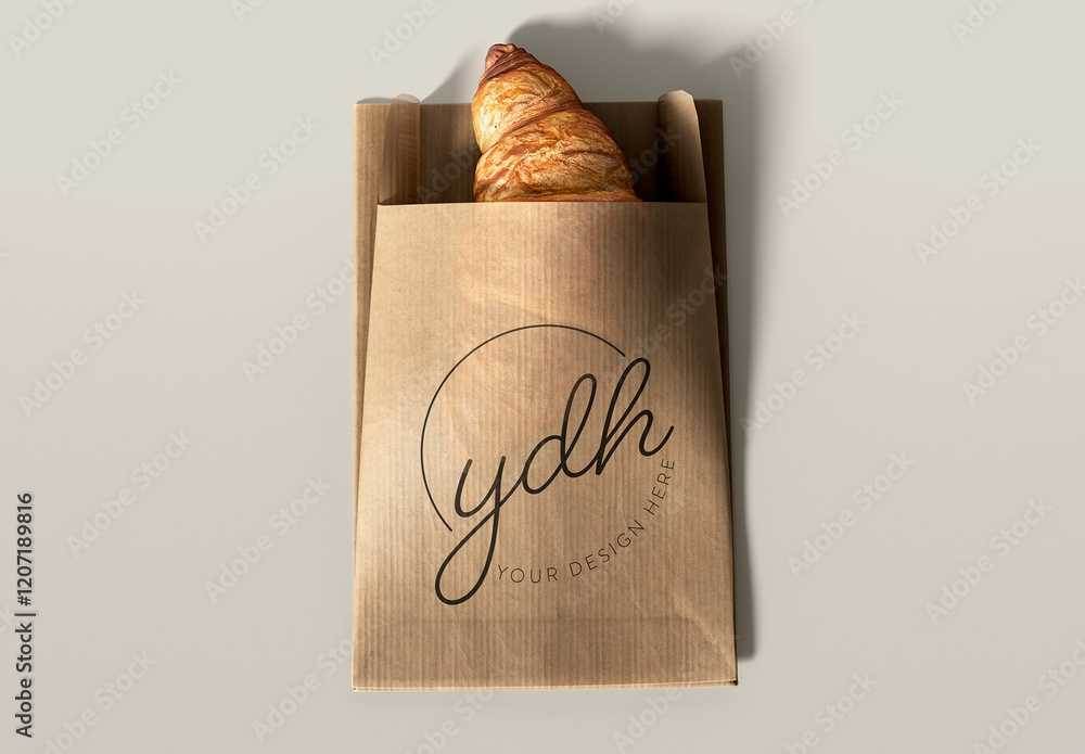 Kraft Paper Food Bag Mockup Stock Template | Adobe Stock