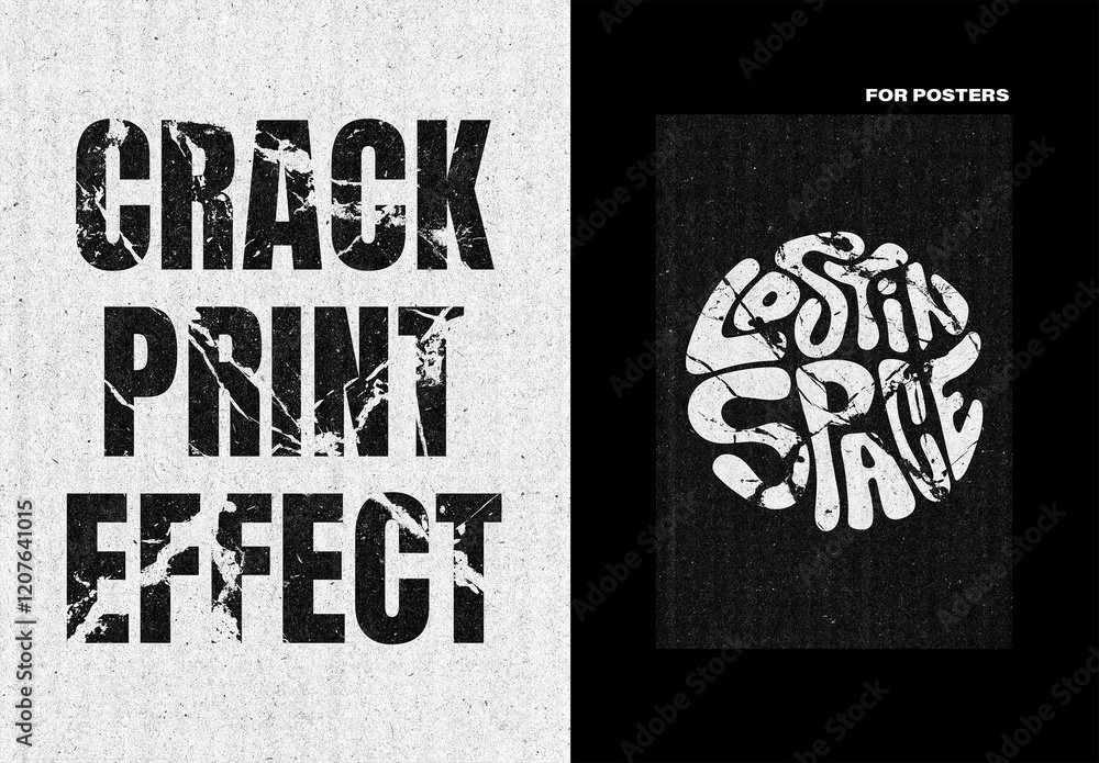 Grunge Print Text & Logo Effect Mockup Stock Template | Adobe Stock