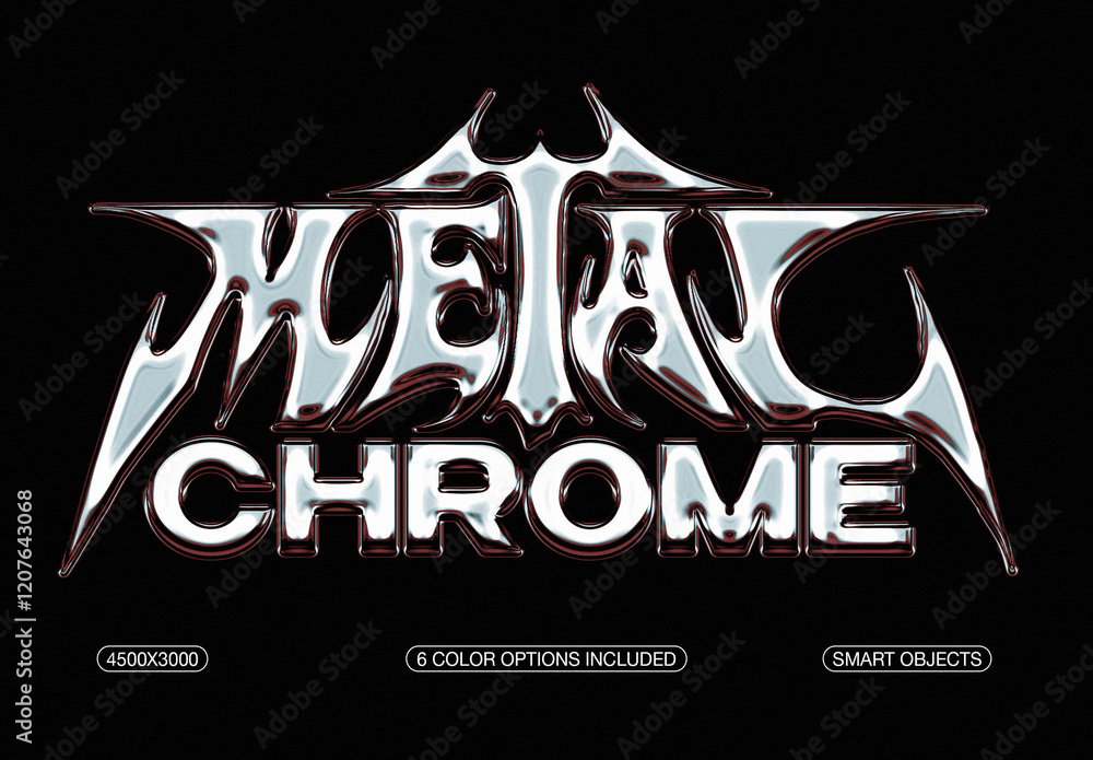 Metal Chrome Text & Logo Effect Mockup Stock Template | Adobe Stock