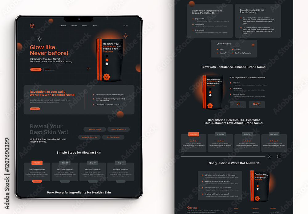 Product Launch Landing Page Stock Template | Adobe Stock