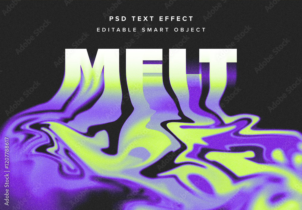 Melting Text Effect Mockup Stock Template | Adobe Stock