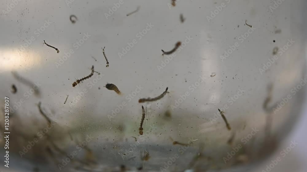 Aedes larvae and pupae aegypti and Aedes albopictus mosquito Stagnant ...