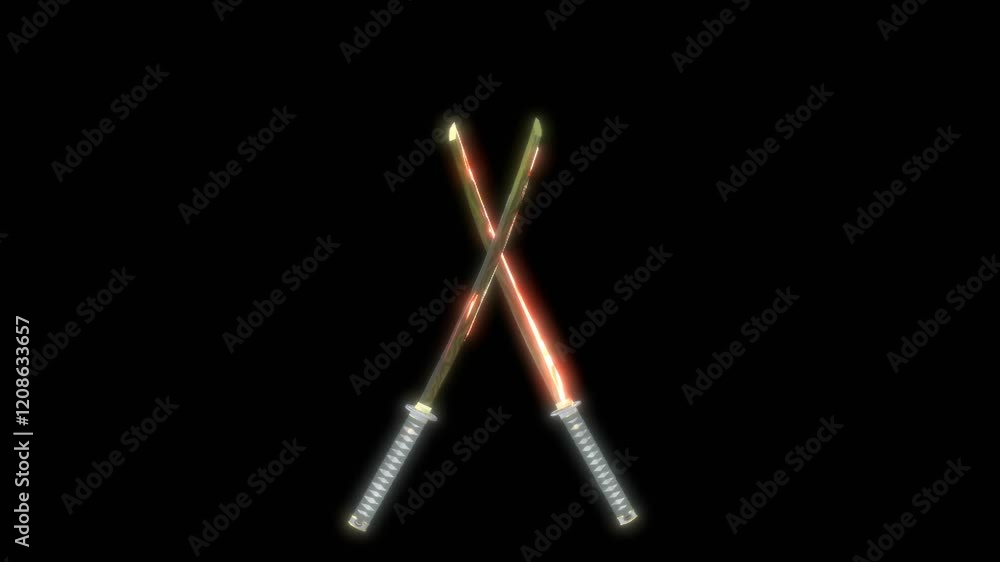 Fire double cross sword trail animation for gaming created by 3D ...
