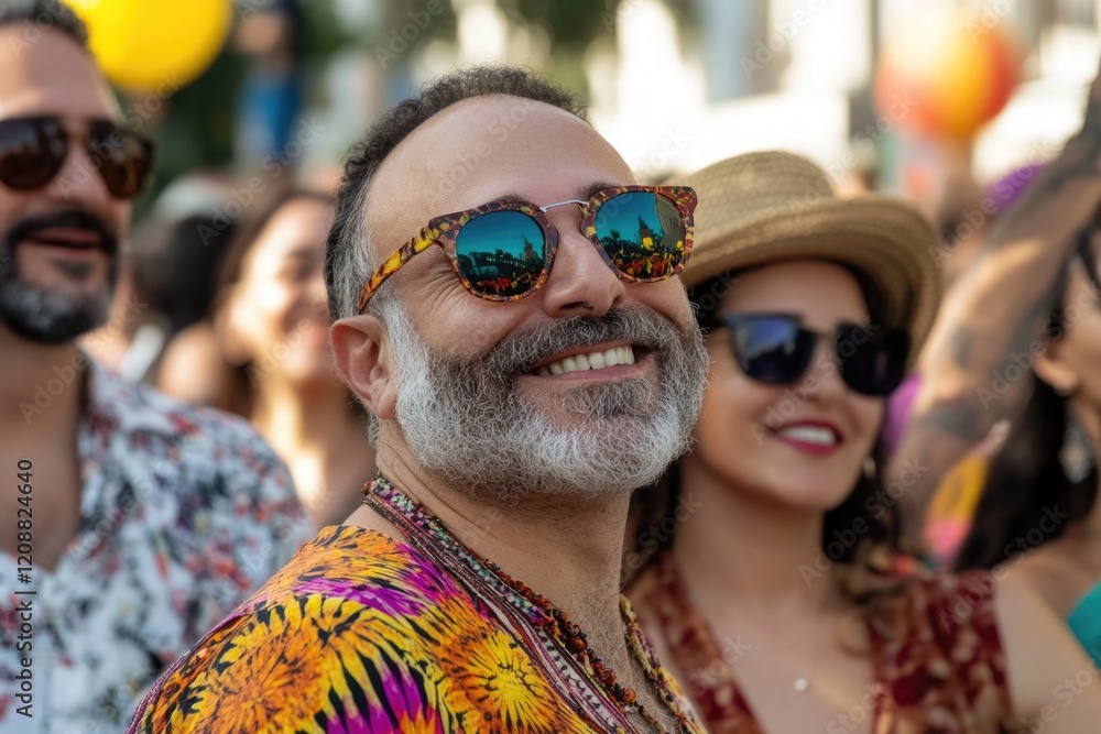 Photo & Art Print Festive gathering: smiling faces commemorating ...