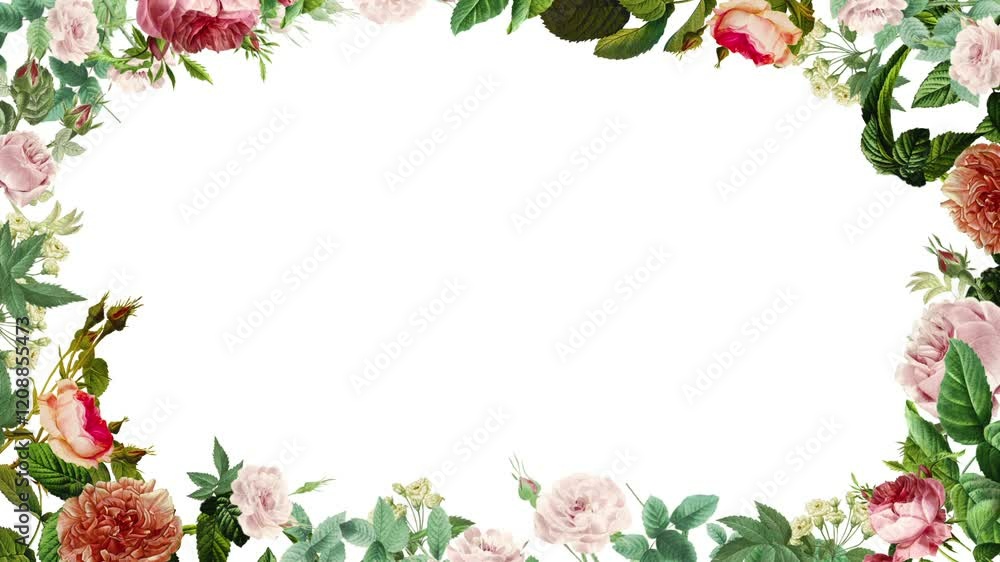 Animated Flower Frame for Invitation Card, with Luma Channel Included ...