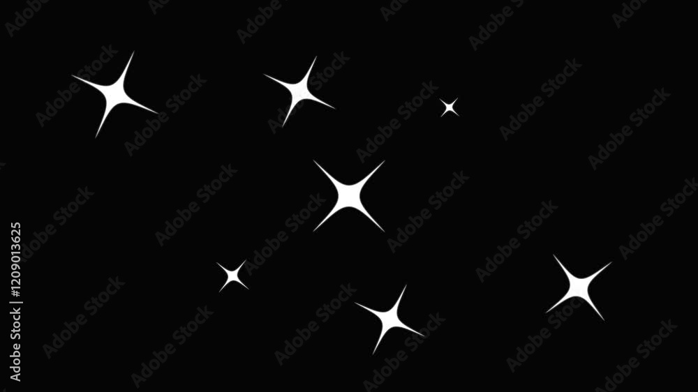 Blinking stars animation. Shimmering lights decor pattern white cartoon ...