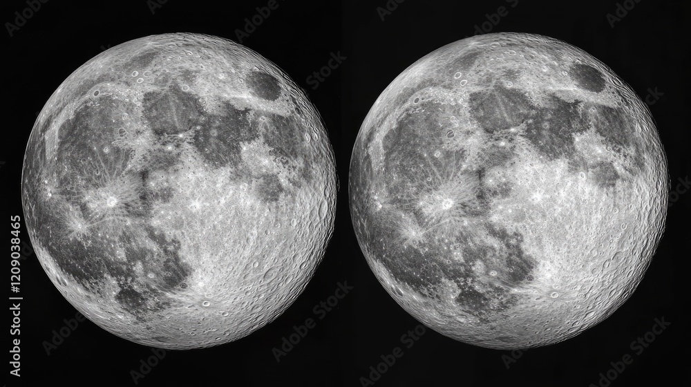 Photo & Art Print Detailed comparison of the full moon captured through ...