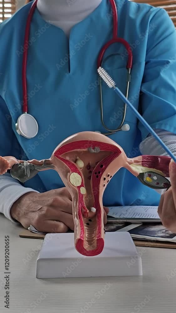 Model of human uterus and cervix taking analysis. Cytogram and ...