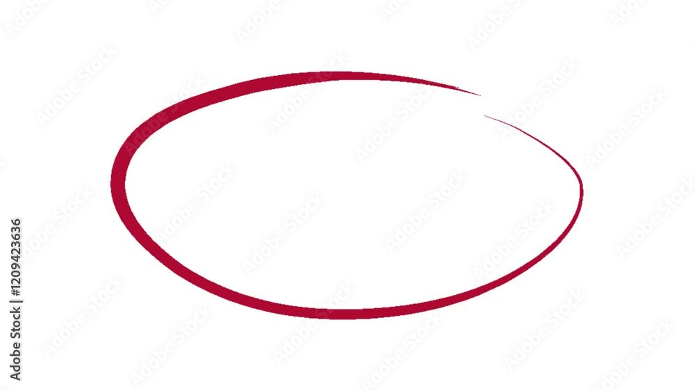Set of Animated Hand Drawn Red Circle elements. Red design elements on ...