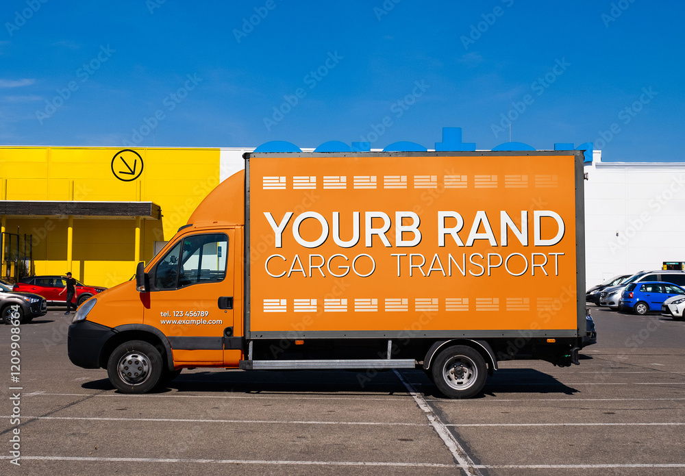 Delivery Car PSD Mockup Stock Template | Adobe Stock