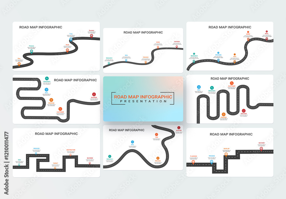 Business Road Map Infographic Layout Stock Template | Adobe Stock