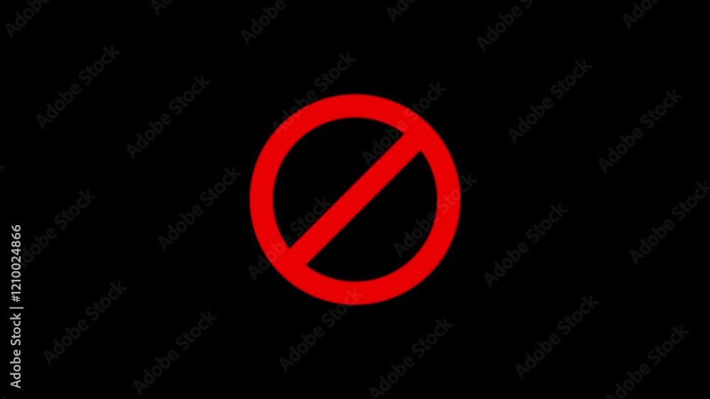 Red Prohibition Mark animation. no sign icon , No Entry Sign, Stop Sign ...