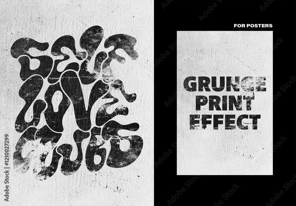 Messy Print Text & Logo Effect Mockup Stock Template | Adobe Stock