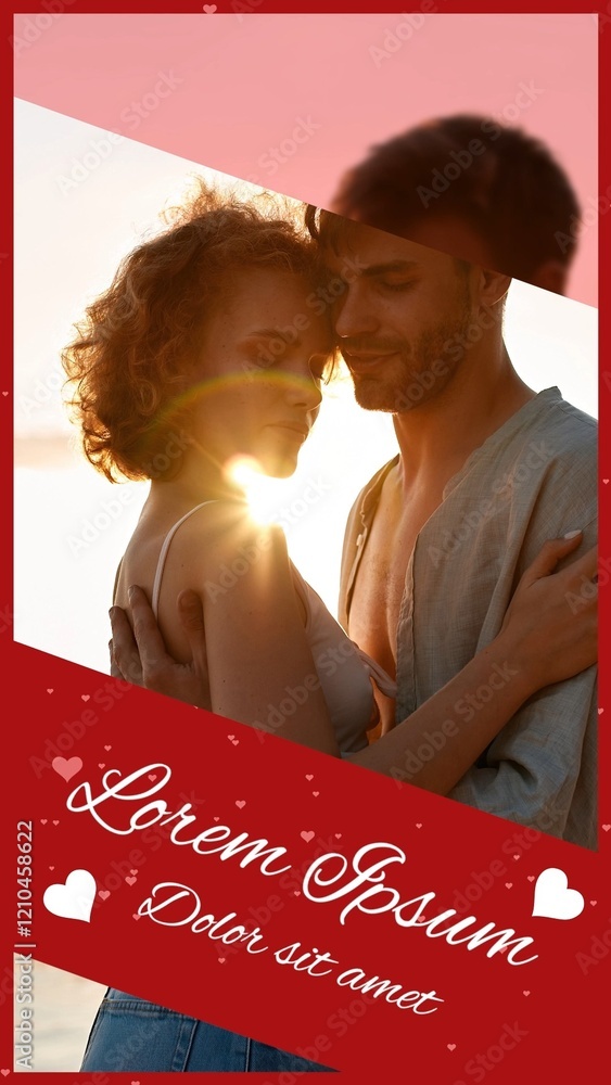 Romantic Couple Valentine Social Media Story Post Stock Template ...