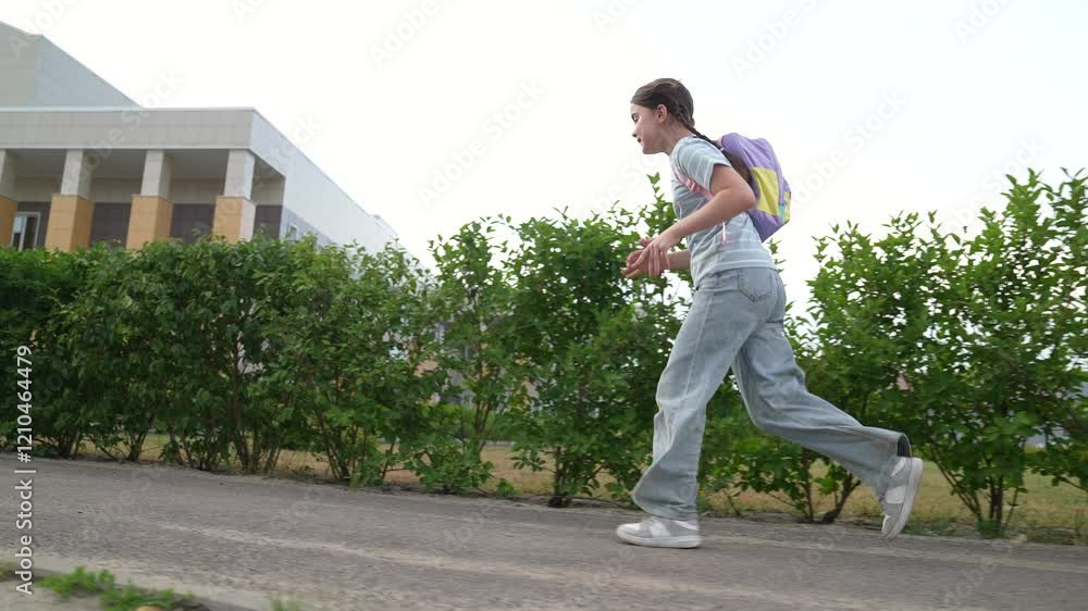 child kid girl running legs school, child kid girl running backpack ...