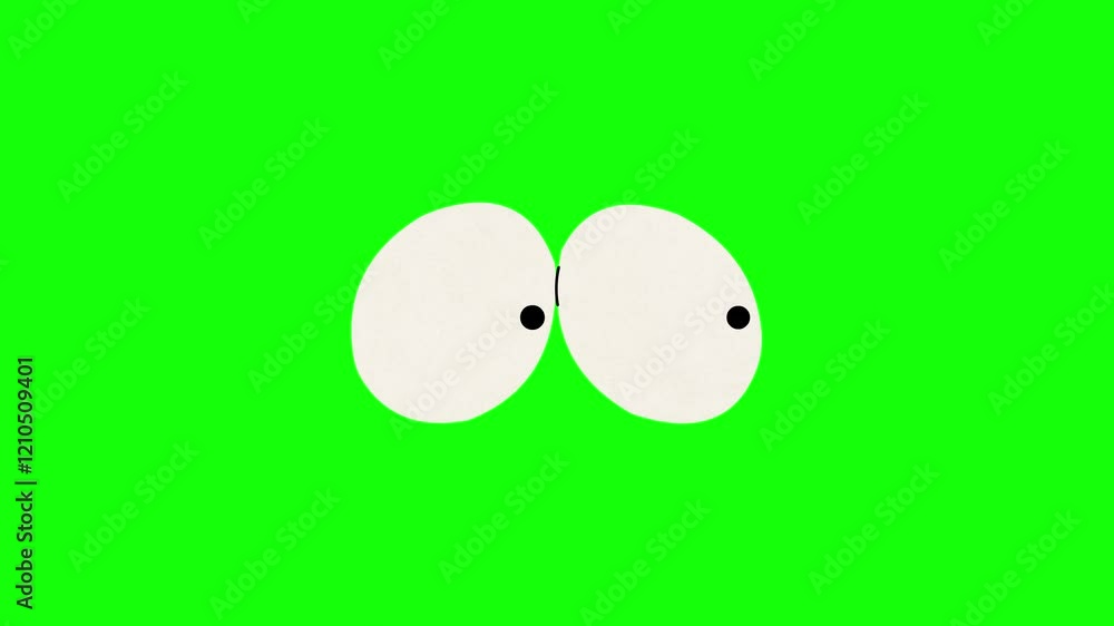 Animated blinking eyes of cartoon character on green chromakey screen ...