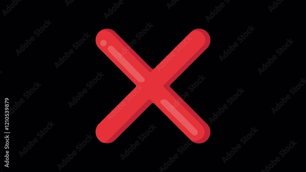 Cross mark emoji 4K animation. Transparent background. Animated ...