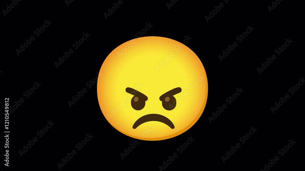 Angry face emoji 4K animation. Transparent background. Animated ...
