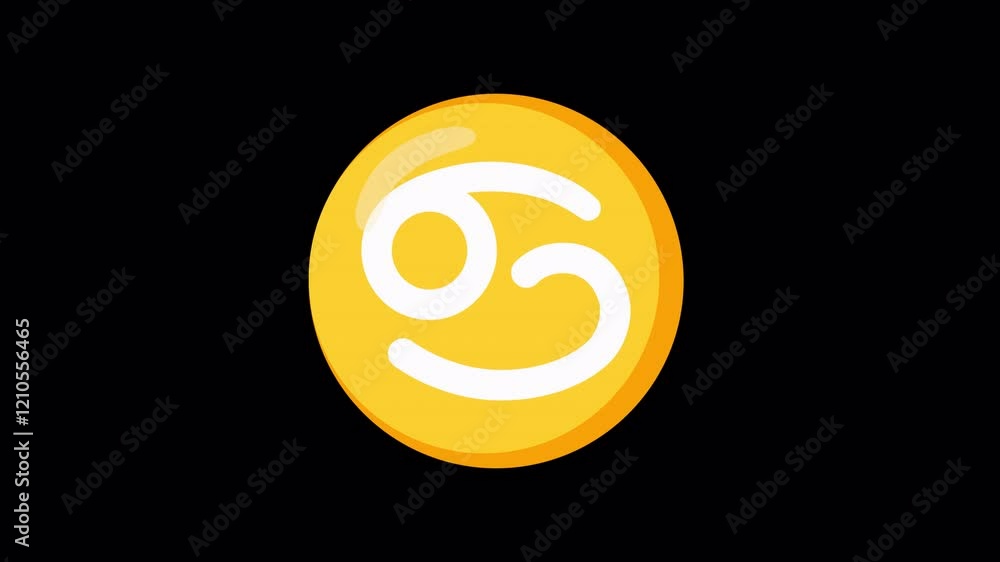 Cancer emoji 4K animation. Transparent background. Animated emoticon on ...
