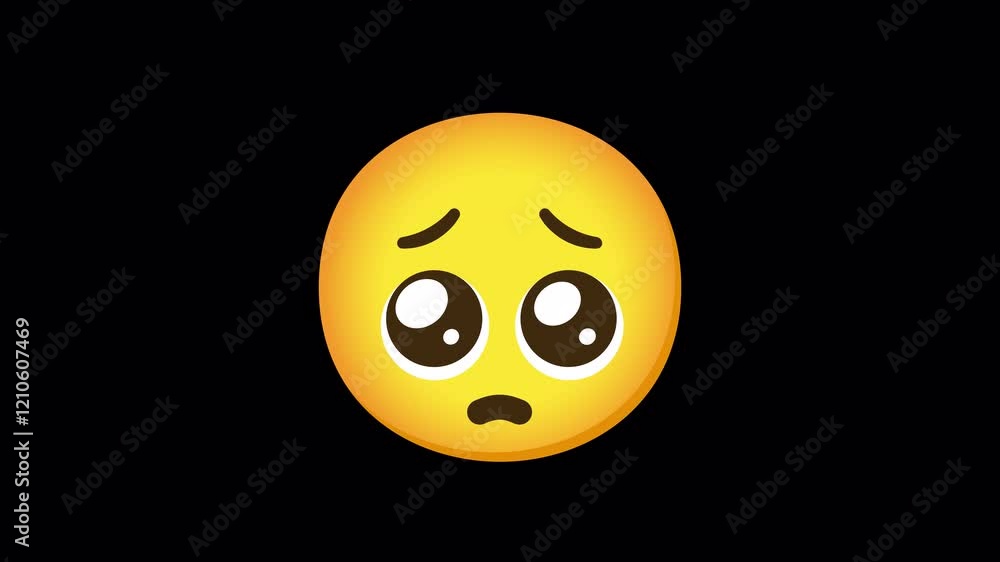 Pleading face emoji 4K animation. Transparent background. Animated ...