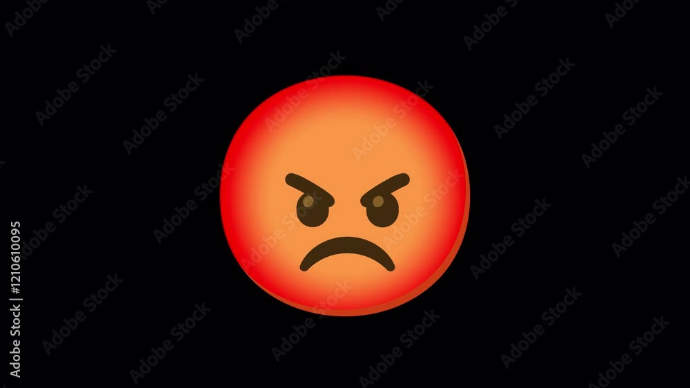 Pouting face emoji 4K animation. Transparent background. Animated ...
