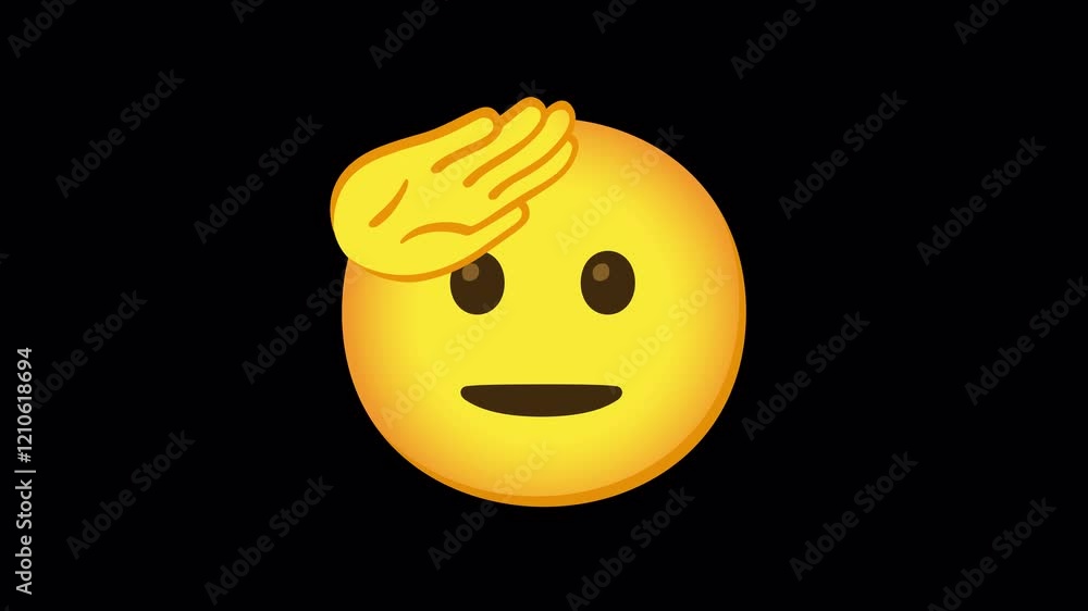 Vidéo Stock Saluting emoji 4K animation. Transparent background ...