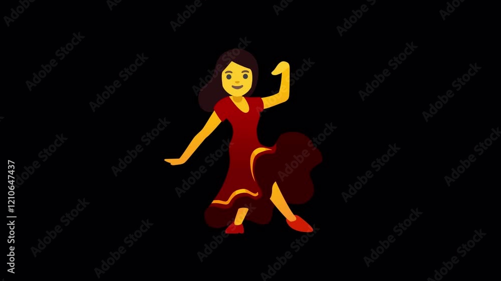 Dancing Girl emoji 4K animation. Transparent background. Animated ...