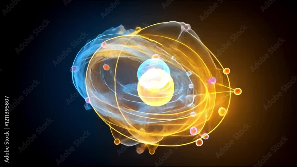 Atomic structure: video electrons orbiting nucleus, their energy levels and motion within the ...