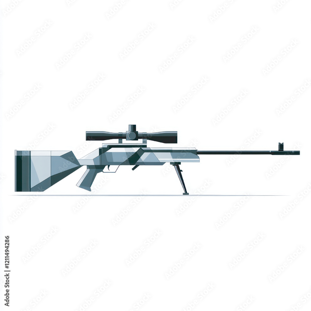 Poster side view of a minimalist sniper gun simple vector – Wall Art ...