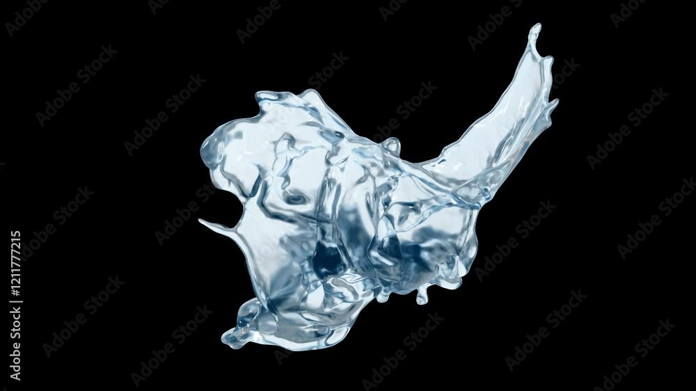 Dynamic Liquid Splash Effect on Alpha Channel. 3D Rendering. A high ...