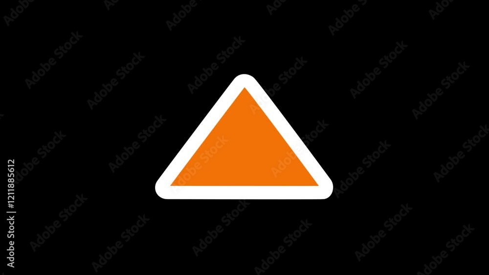 Warning sign caution board on solid black background. Exclamation mark ...