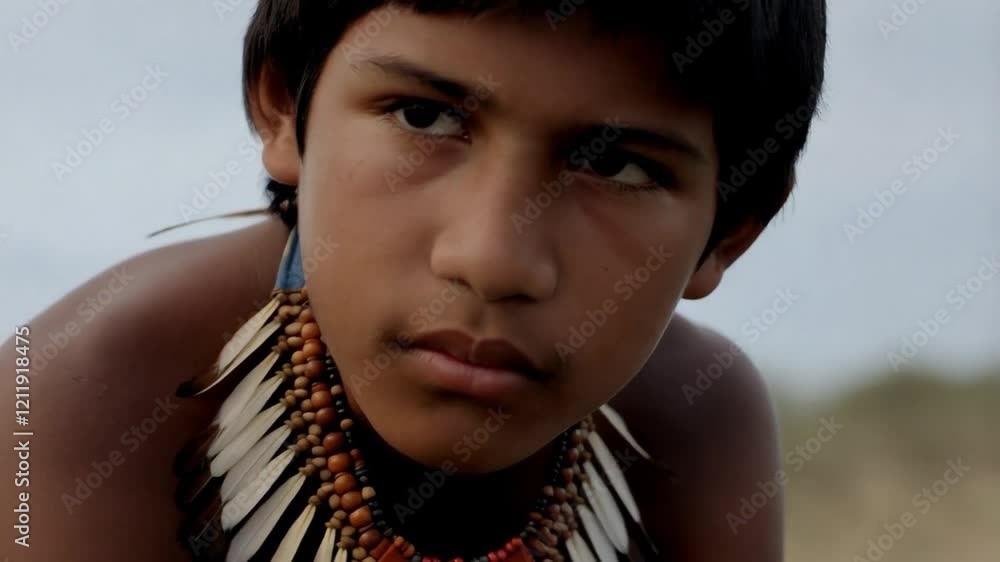 Young Boy From Indigenous Community Showcases Traditional Attire and ...