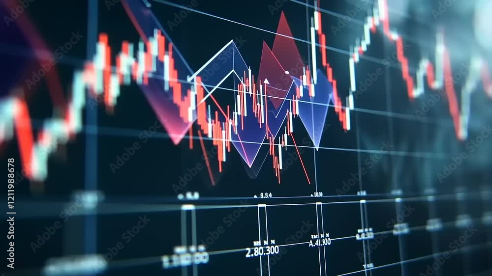 Dynamic Stock Market Chart Visualization featuring Candlestick Patterns ...