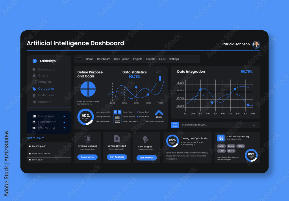 Artificial Intelligence Dashboard Stock Template | Adobe Stock