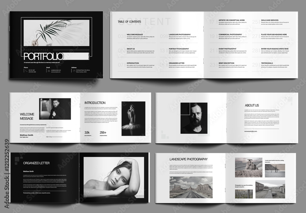 Minimalist Photography Portfolio Design Stock Template | Adobe Stock