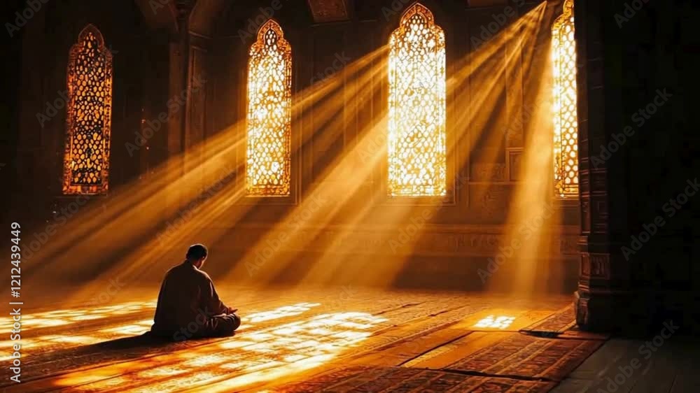 islamic spirituality background. muslim praying in mosque. connection ...