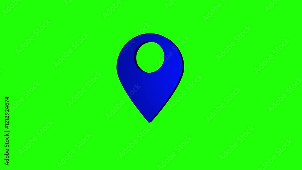 Location Pin pointer on Map animated cartoon on Green screen background ...