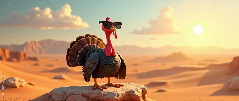 Photo & Art Print A large bird with a distinctive gobbler and long neck ...