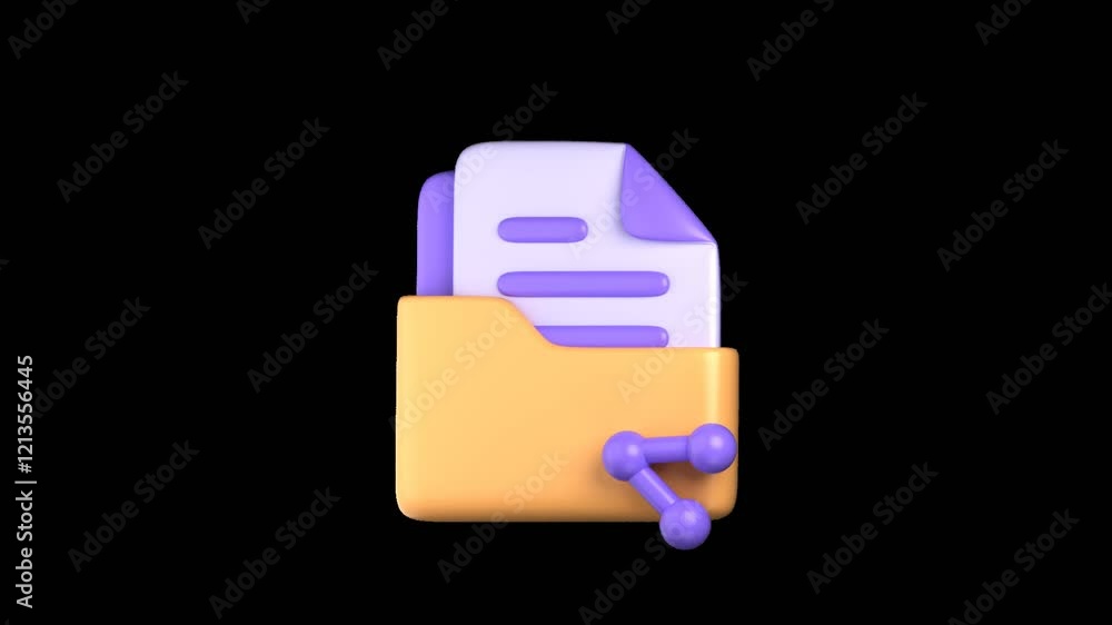 3D Animated Share Folder icon featuring smooth motion, alpha channel ...