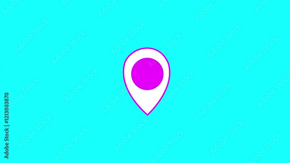 Looping animation map location pin bouncing . Pin symbol Indicates the ...