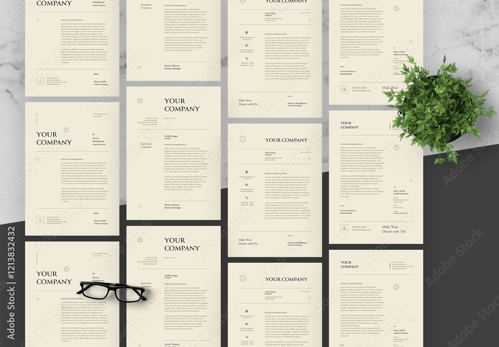 Cream And Black Letterhead Stock Template | Adobe Stock