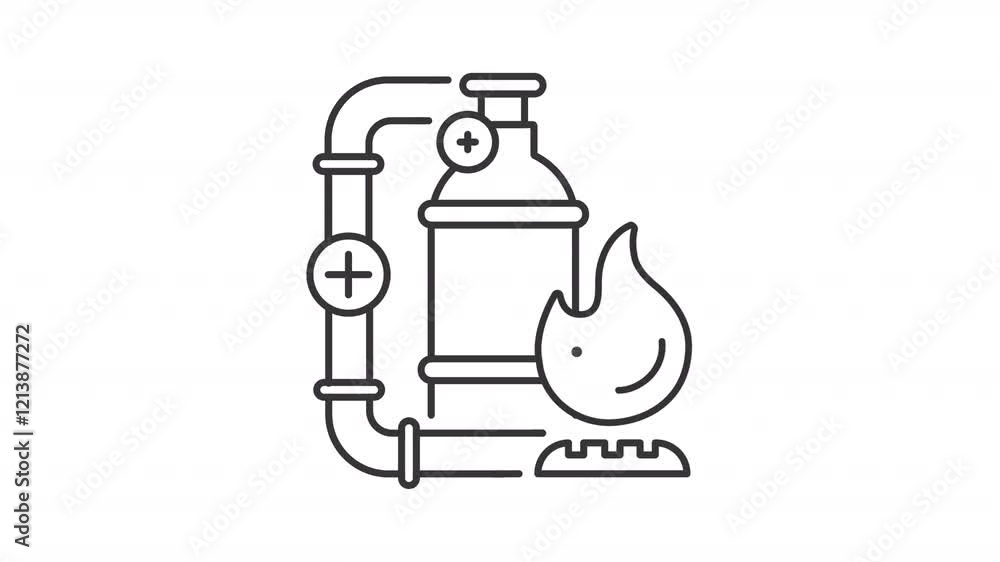 Gas industry line animation. Oil refinery equipment animated icon ...