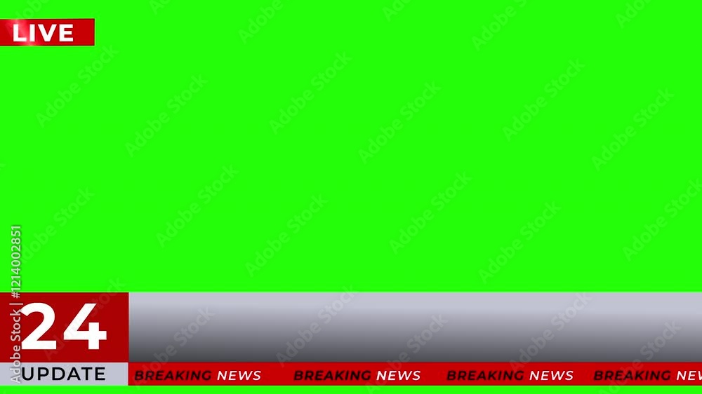 Breaking News - Lower third live breaking news background green screen ...