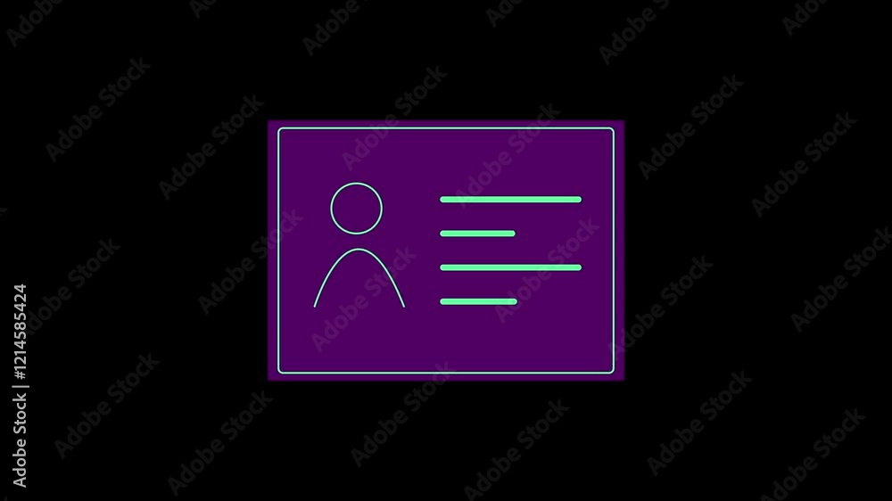 NID Card icon. dentification card outline icon. profile verify account ...