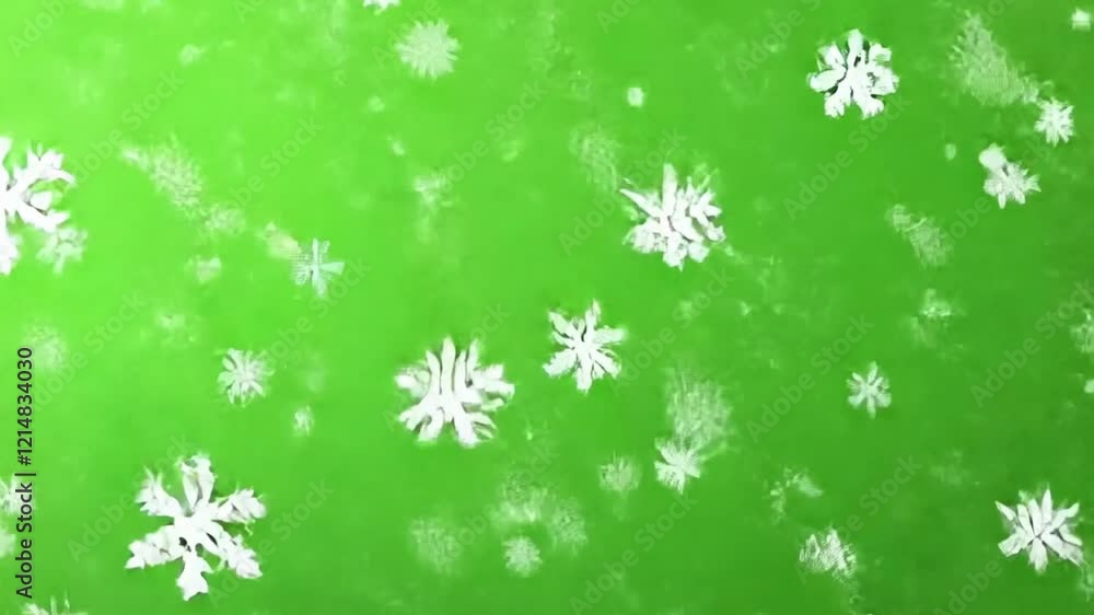 Falling Snow on Green Screen Background 4K. Isolated Snowfall and ...