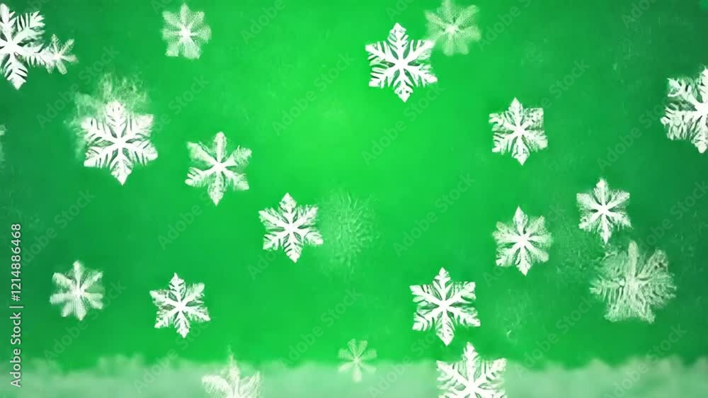 Falling Snow on Green Screen Background 4K. Isolated Snowfall and ...