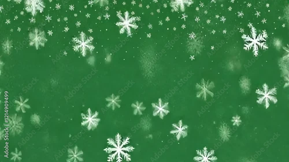 Falling Snow on Green Screen Background 4K. Isolated Snowfall and ...