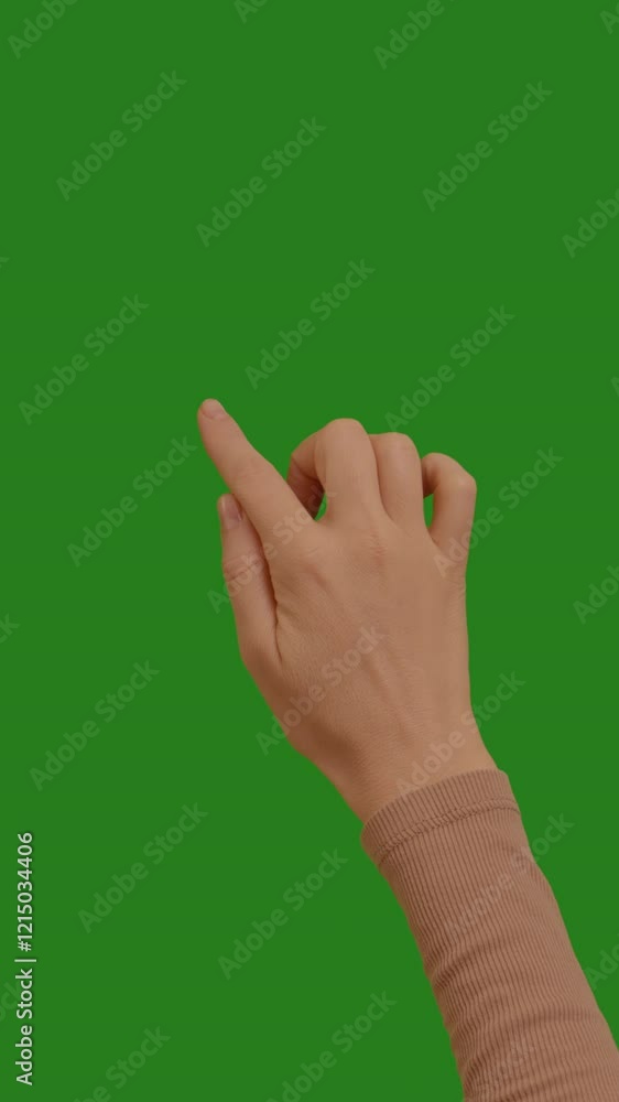Vertical Screen: Woman hand drawing with finger from zero to ten on ...