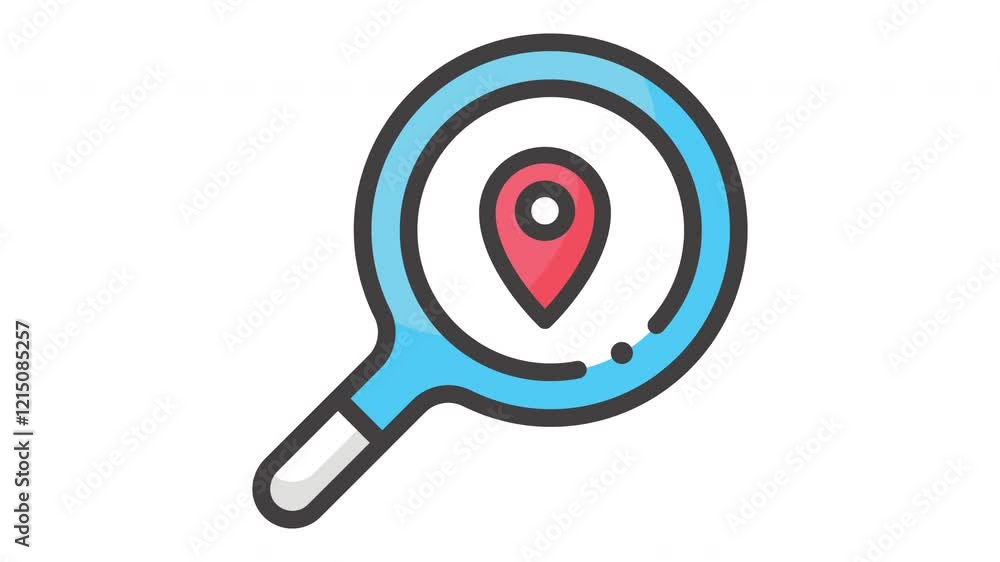 Animated search Location Icon Colored line, 4K Illustration animated ...