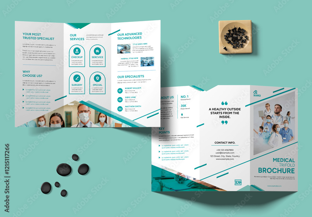Medical Trifold Brochure Template Stock Template | Adobe Stock
